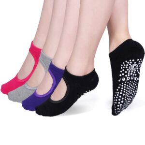 yoga socks non slip skid socks with grips pilates ballet barre socks for women