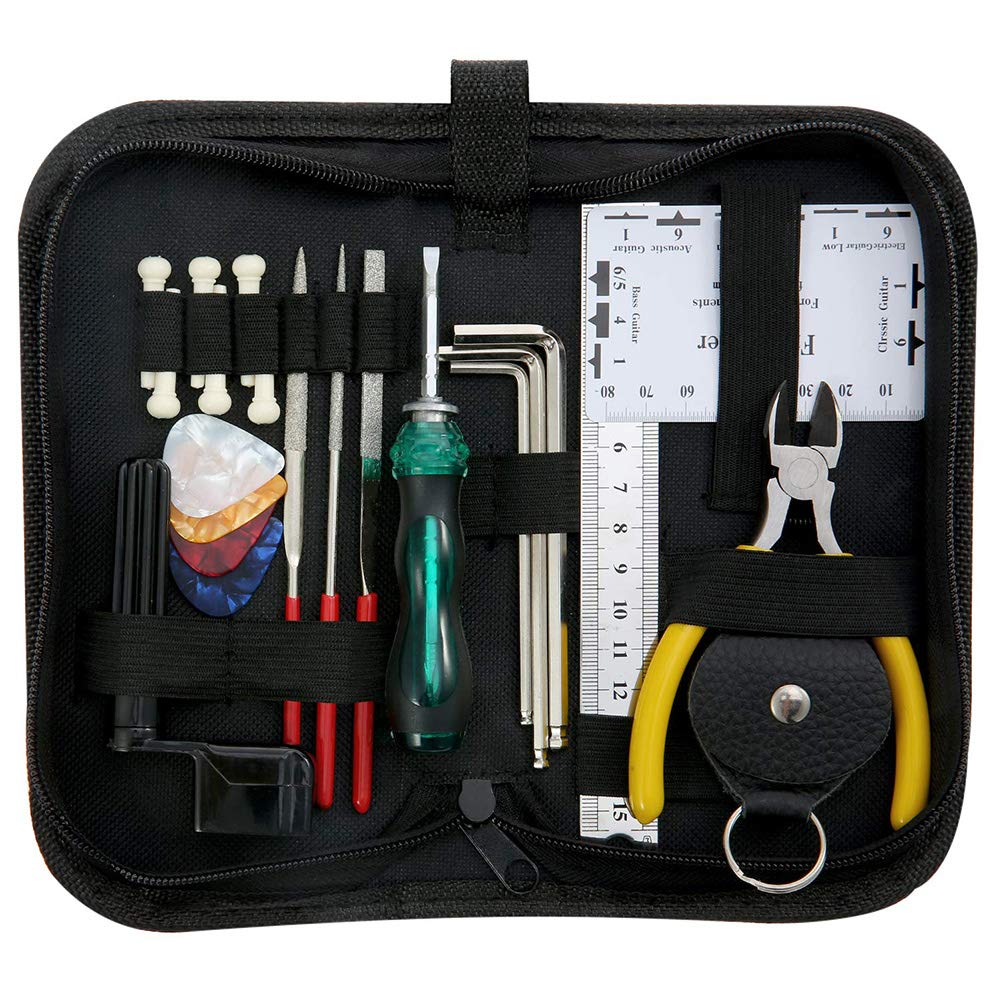 Guitar Repairing Tool Kit 26Pcs with Carry Bag for Guitar Ukulele Bass Mandolin Banjo