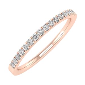 10k rose gold diamond semi-eternity wedding band ring (0.15 carat) (ring size 7)