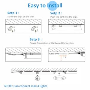 JESLED LED Shop Light 4FT, 36W 4500LM 6500K Cool White, T8 Integrated LED Light Fixture, High Output, V-Shape, Linkable 48'' LED Tube Lights for Garage, Workshop, Warehouse (6-Pack)