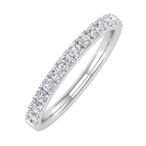 10k white gold diamond semi-eternity wedding band ring (1/3 carat) (ring size 8)