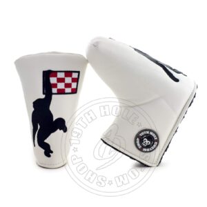 dancing monkey golf headcover for blade and midsize mallet putter, white, head cover