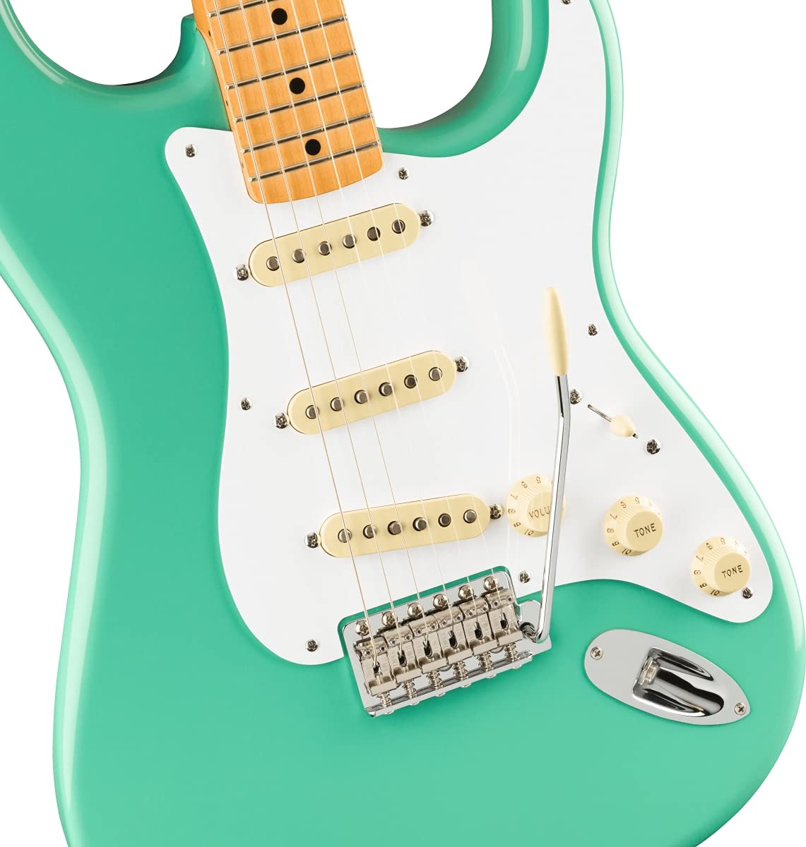 Fender Vintera 50s Stratocaster Electric Guitar, with 2-Year Warranty, Sea Foam Green, Maple Fingerboard