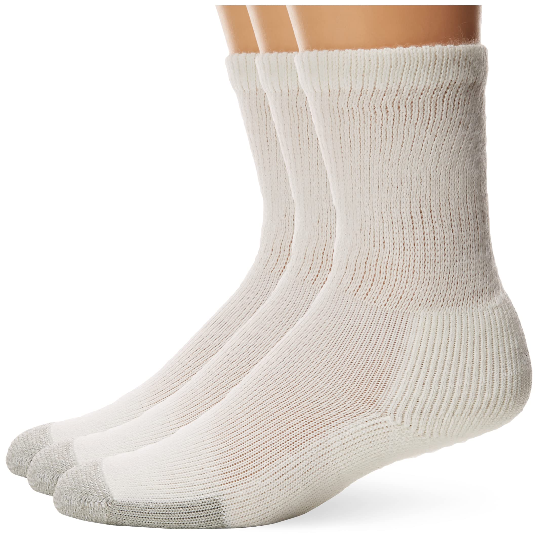 Thorlos TX Max Cushion Crew Tennis Socks, White (3 Pairs), X-Large