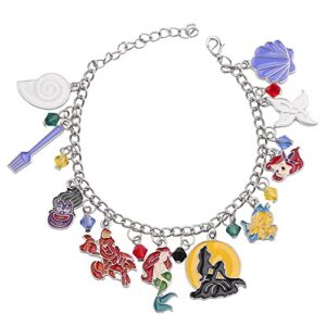 blingsoul silver charm mermaid bracelet - enchanting sterling silver charm bracelets for women and girls, ideal cosplay costume mermaid jewelry and mermaid gift | [j100054] litle mermad 1