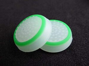 silicone thumb stick joystick cap analog grip thumbsticks cap cover case for ps4 ps3 xbox one xbox 360 game controllers (white-green)