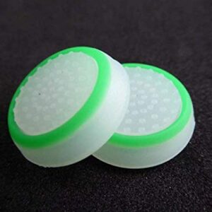 Silicone Thumb Stick Joystick Cap Analog Grip Thumbsticks Cap Cover Case for PS4 PS3 Xbox One Xbox 360 Game Controllers (White-Green)