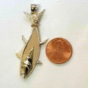 SURANO DESIGN JEWELRY 14k Yellow Gold Tuna Fish Large Pendant, Made in USA