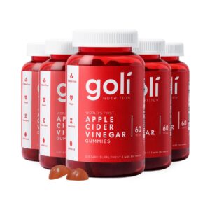 goli apple cider vinegar gummy vitamins - 300 count - vitamin b12, gelatin-free, gluten-free, vegan & non-gmo