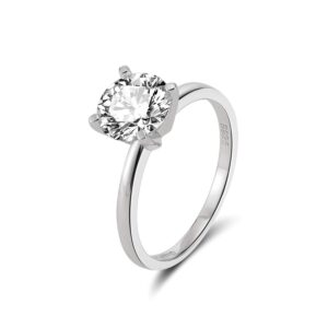 amore 1ct 2ct 3ct dew solitaire moissanite engagement ring by ginger lyne choice of white yellow or rose gold over sterling silver wedding rings for women by ginger lyne