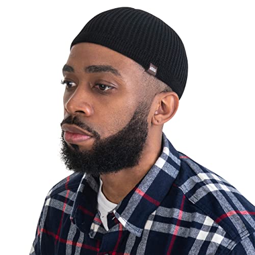 Candid Signature Apparel Skull Cap Kufi Beanies for Men & Women - 100% Cotton Skully, Running Cap & Helmet Liner, Checkered (Black)