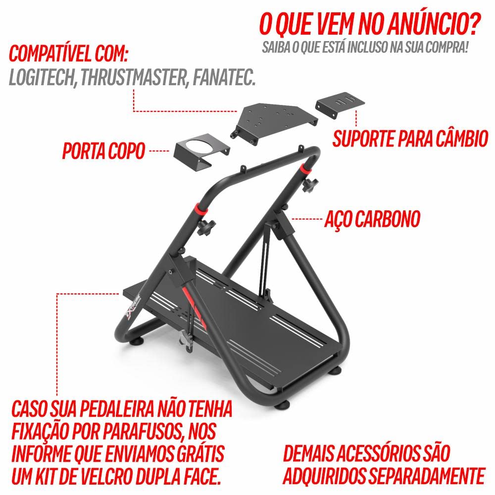 Extreme Sim Racing Wheel Stand Cockpit SXT V2 Racing Simulator - Racing Wheel Stand Black Edition For Logitech G25, G27, G29, G920, Thrustmaster And Fanatec - Heavy Dutty and Foldable