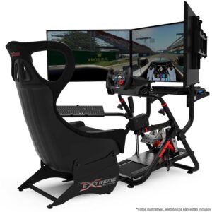 Extreme Sim Racing Wheel Stand Cockpit SXT V2 Racing Simulator - Racing Wheel Stand Black Edition For Logitech G25, G27, G29, G920, Thrustmaster And Fanatec - Heavy Dutty and Foldable