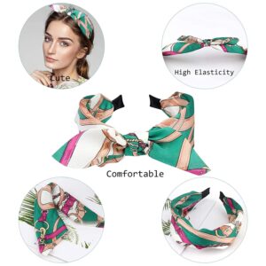 Jaciya 6 Pieces Knotted Bow Headbands for Women Fashion Wide Headband with Bow Bunny Ears Headband Vintage Hair Bands Girls Hair Accessories diademas cintillos para mujer