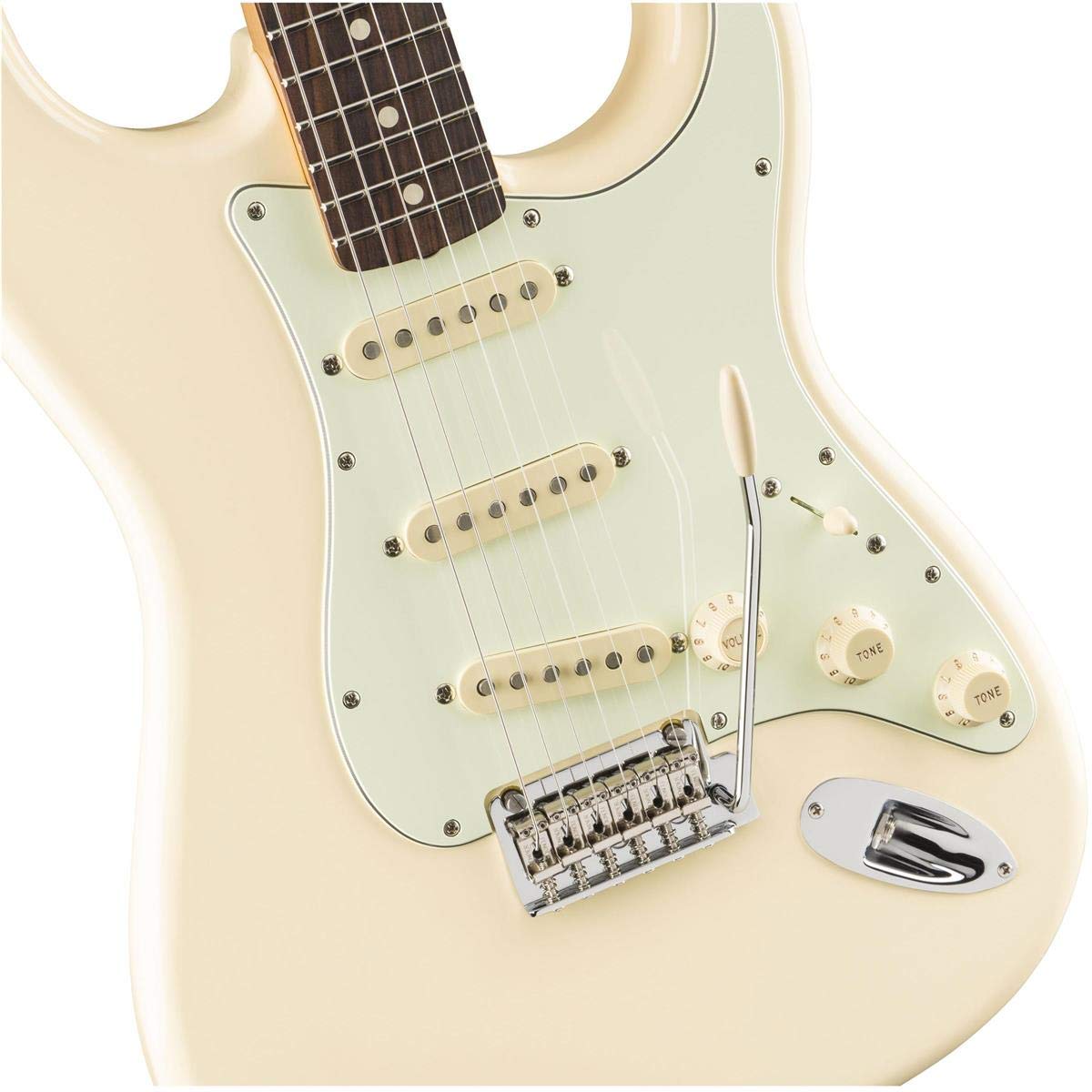 Fender Vintera 60s Modified Stratocaster Electric Guitar, with 2-Year Warranty, Olympic White, Pau Ferro Fingerboard