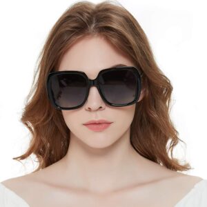 mujaja oversized square suglasses for women polarized, fashion vintage classic shades for outdoor uv protection