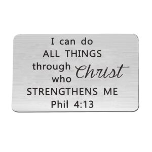 fotap philippians 4:13 wallet card insert i can do all things through christs who strengthens me religious wallet card inspirational gift for him or her (i can do all things)