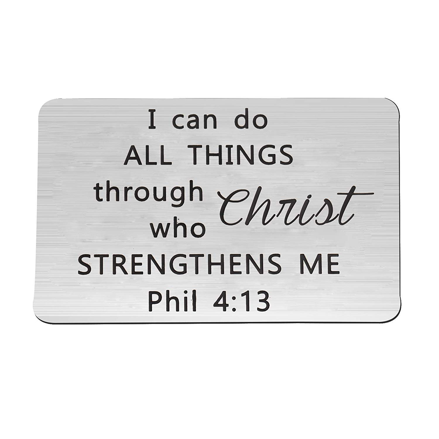 FOTAP Philippians 4:13 Wallet Card Insert I Can Do All Things Through Christs Who Strengthens Me Religious Wallet Card Inspirational Gift For Him or Her (I can do all things)