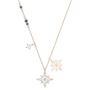 swarovski symbolic pendant necklace with kite-shaped pendant with star motifs on a rose-gold tone finish setting, part of the symbolic collection