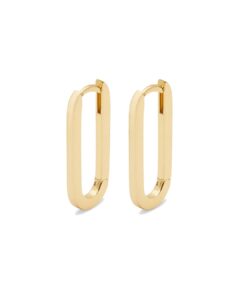 gorjana women's parker huggie earrings, 18k gold plated, oval high shine hoops