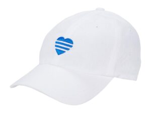 adidas golf 3 stripe heart hat, white, osf