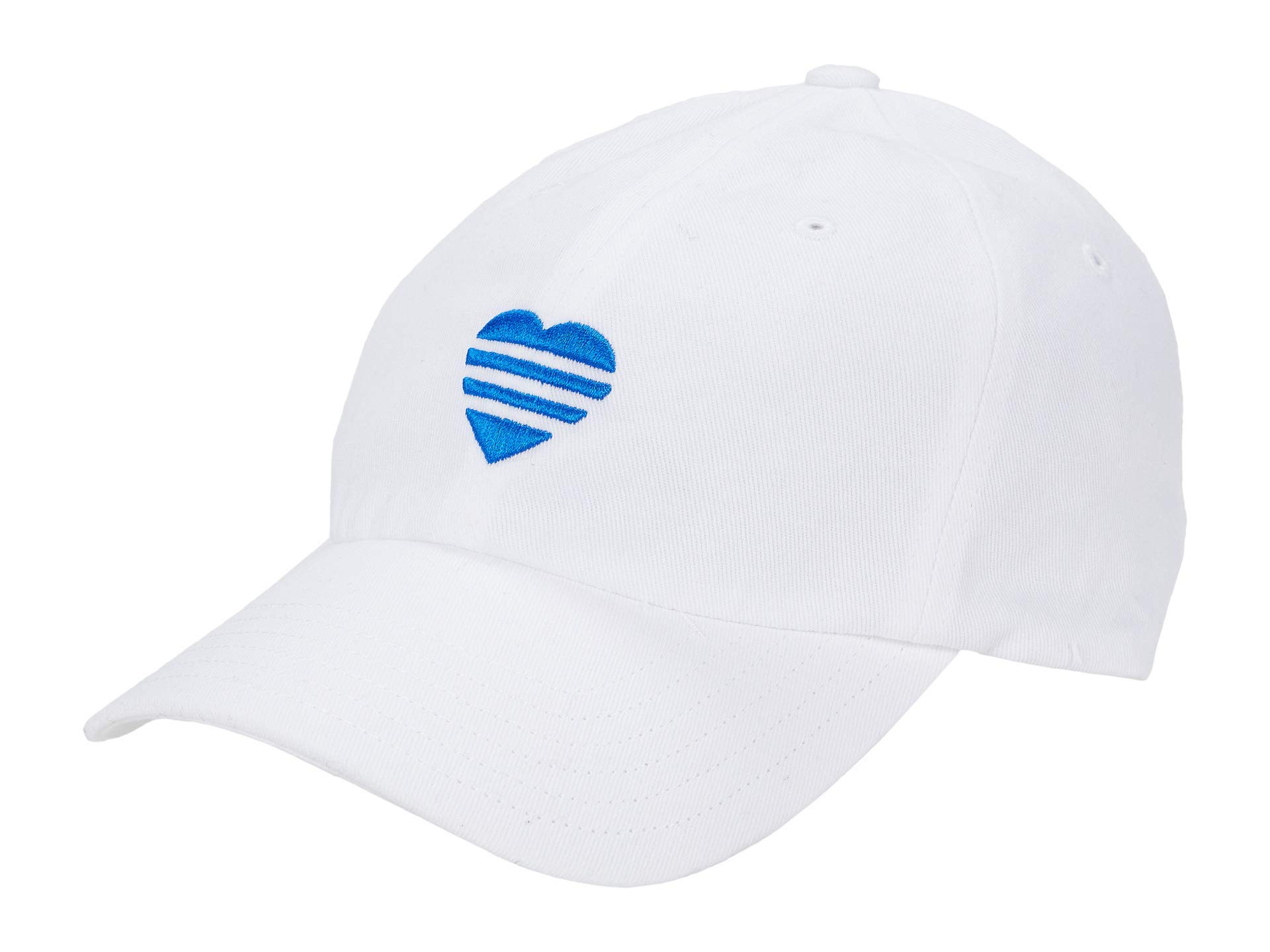 adidas Golf 3 Stripe Heart Hat, White, OSF