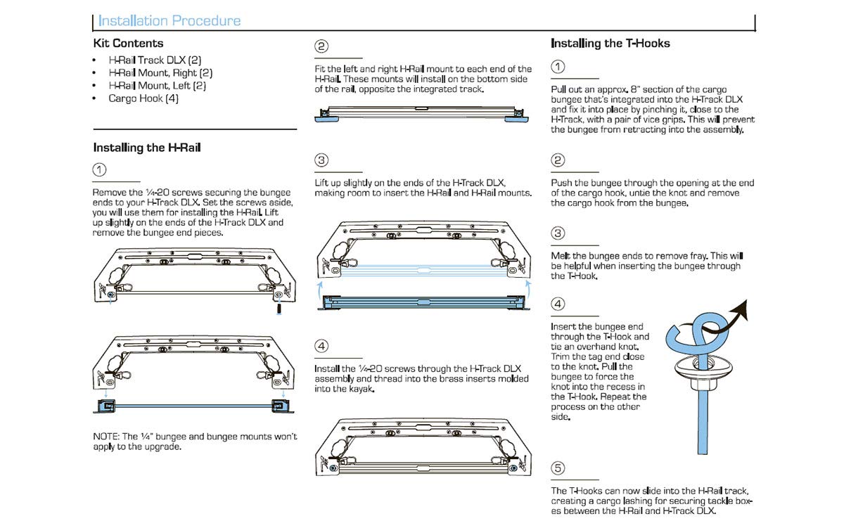 Hobie H-Rail Kit for Rear H-Track