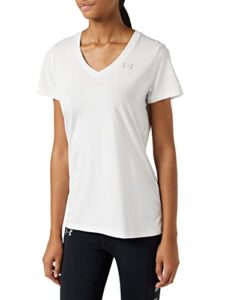 under armour women's ua tech™ short sleeve v-neck 1x white