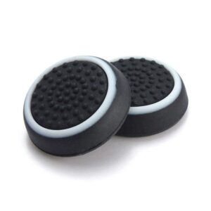 silicone thumb stick joystick cap analog grip thumbsticks cap cover case for ps4 ps3 xbox one xbox 360 game controllers (black-white)