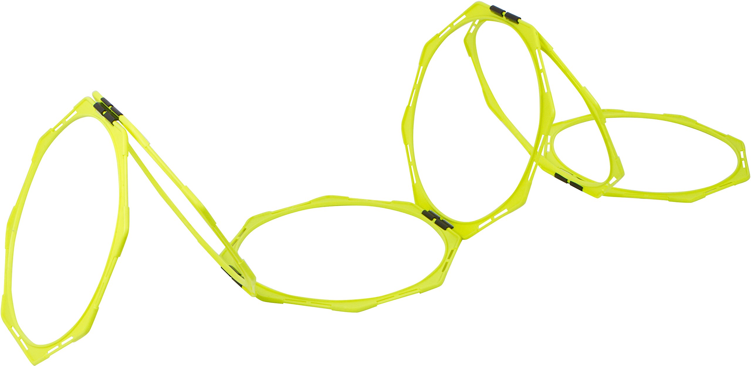 Trademark Innovations 24" Hexagonal Speed & Agility Training Rings - Set of 6 with Carry Bag (Yellow)