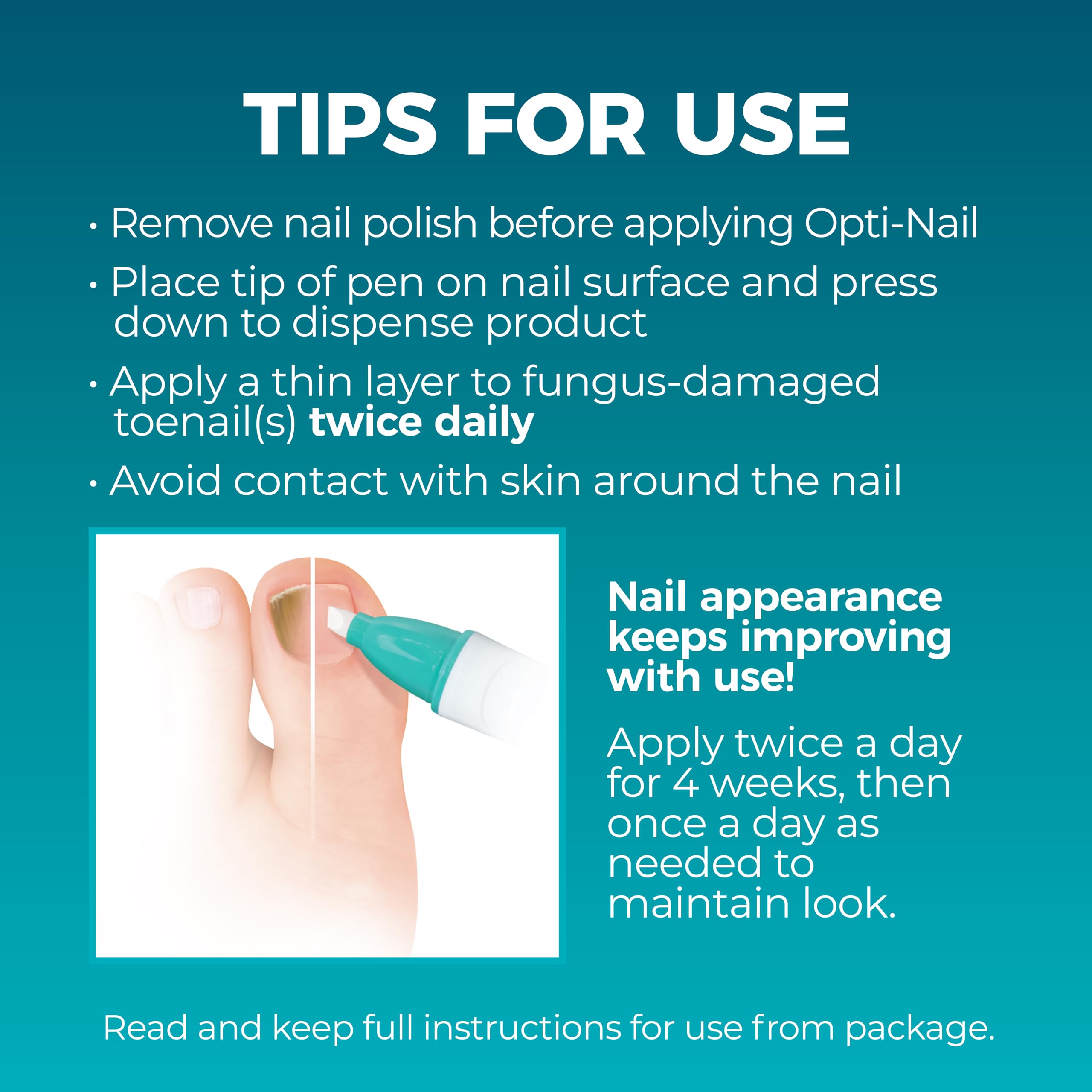 Opti-Nail Fungal Nail Repair Pen, Restores the Healthy Appearance of Nails Discolored or Damaged by Nail Fungus