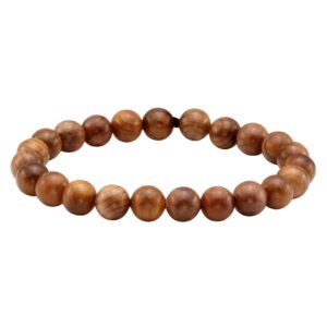 milakoo jewelry mens womens wood beaded stretch bracelet - 8mm