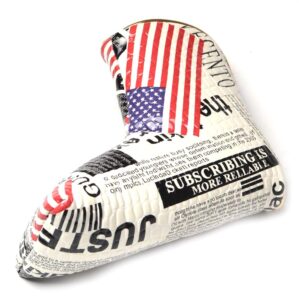 plusker usa golf club blade putter cover magnetic closure design creative newspaper mixed american flag pattern putters headcover