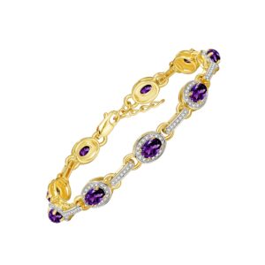 rylos spectaculal tennis bracelet set with amethyst - february birthstone*