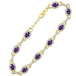 Rylos Spectaculal Tennis Bracelet Set With Amethyst - February Birthstone*