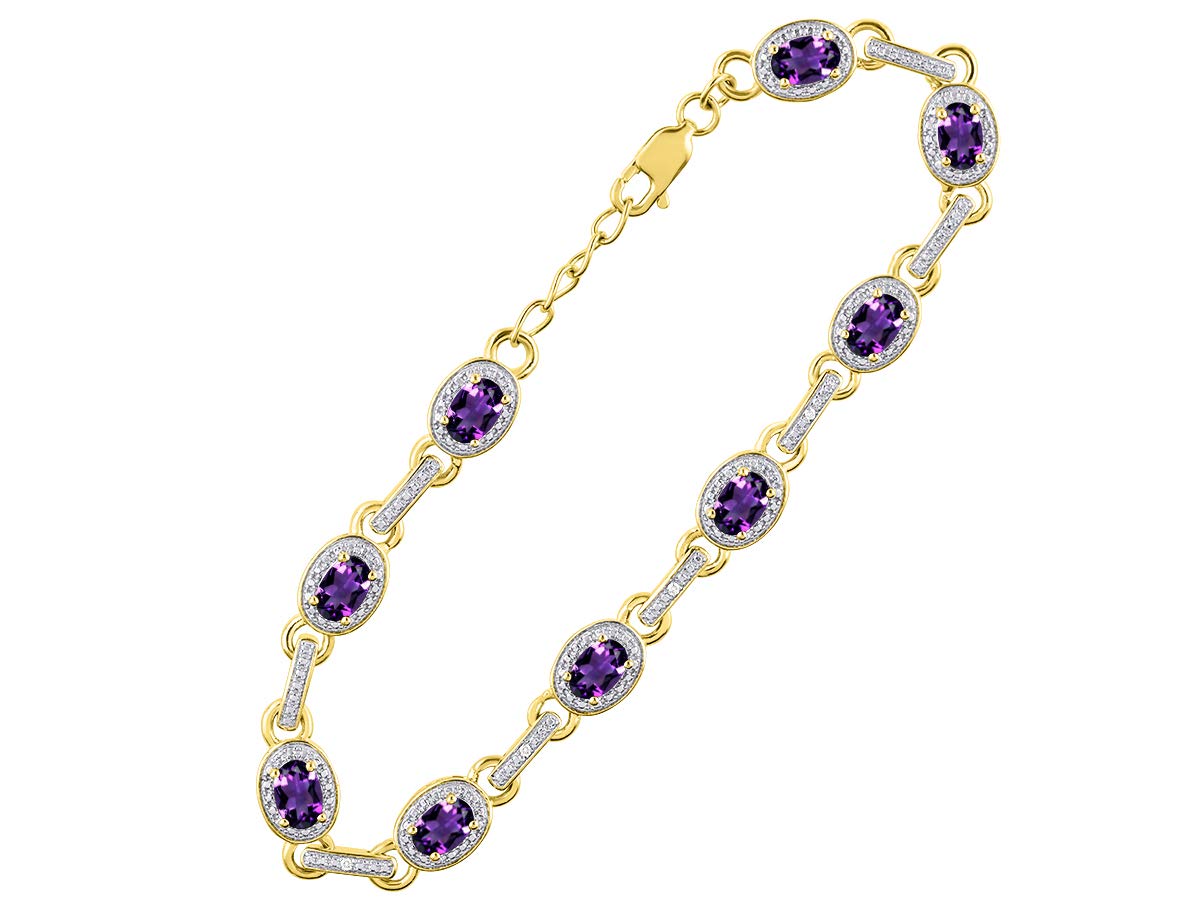 Rylos Spectaculal Tennis Bracelet Set With Amethyst - February Birthstone*