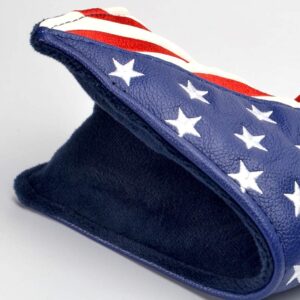 PLUSKER USA Golf Blade Putter Cover Magnetic Closure Stars and Stripes American Flag Pattern Design Patriotic Golf Head Covers