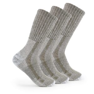 thorlos men's light hiking thick padded crew 3 pair pack sock sockshosiery, sage, large