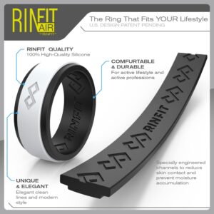 Rinfit Silicone Rings for Men - Mens Silicone Wedding Bands - Infinity Ring with 2 Layers - Rubber Wedding Ring - Patented Design - Set #1, Size 10