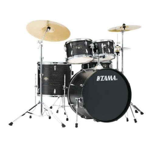 Tama Imperialstar 5-Piece Kit with Meinl HCS Cymbals (Carton A, Black Oak Wrap) Bundle with Tama Imperialstar 5-Piece Kit with Meinl HCS Cymbals (Carton B, Black Oak Wrap) (2 Items)