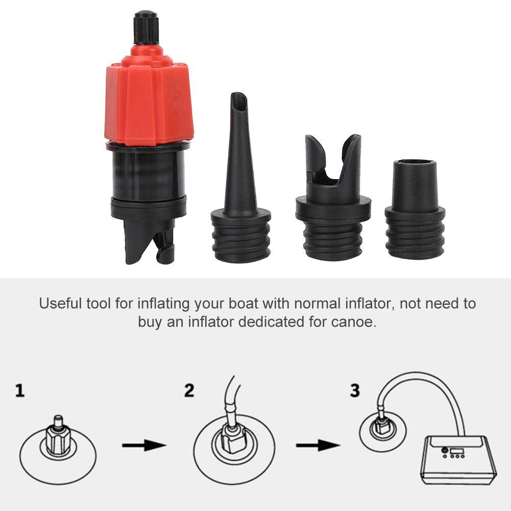 Kayak Boat Air Pump Adapter, Air Inflator Valve Adapter Accessory, Lightweight and Portable Air Nozzle Pump Adapter Kit for Inflatable Canoe Kayak Boat etc