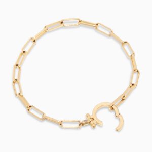 gorjana Women's Parker Paperclip Link Chain Bracelet, 18k Gold Plated, Signature Clasp, Adjustable Minimalist Stacking Layered