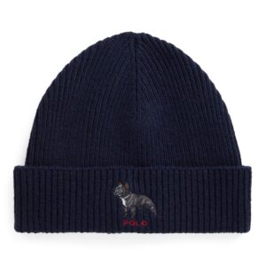 polo ralph lauren men`s wool blend knit hat (navy (pc0365-433), one size)