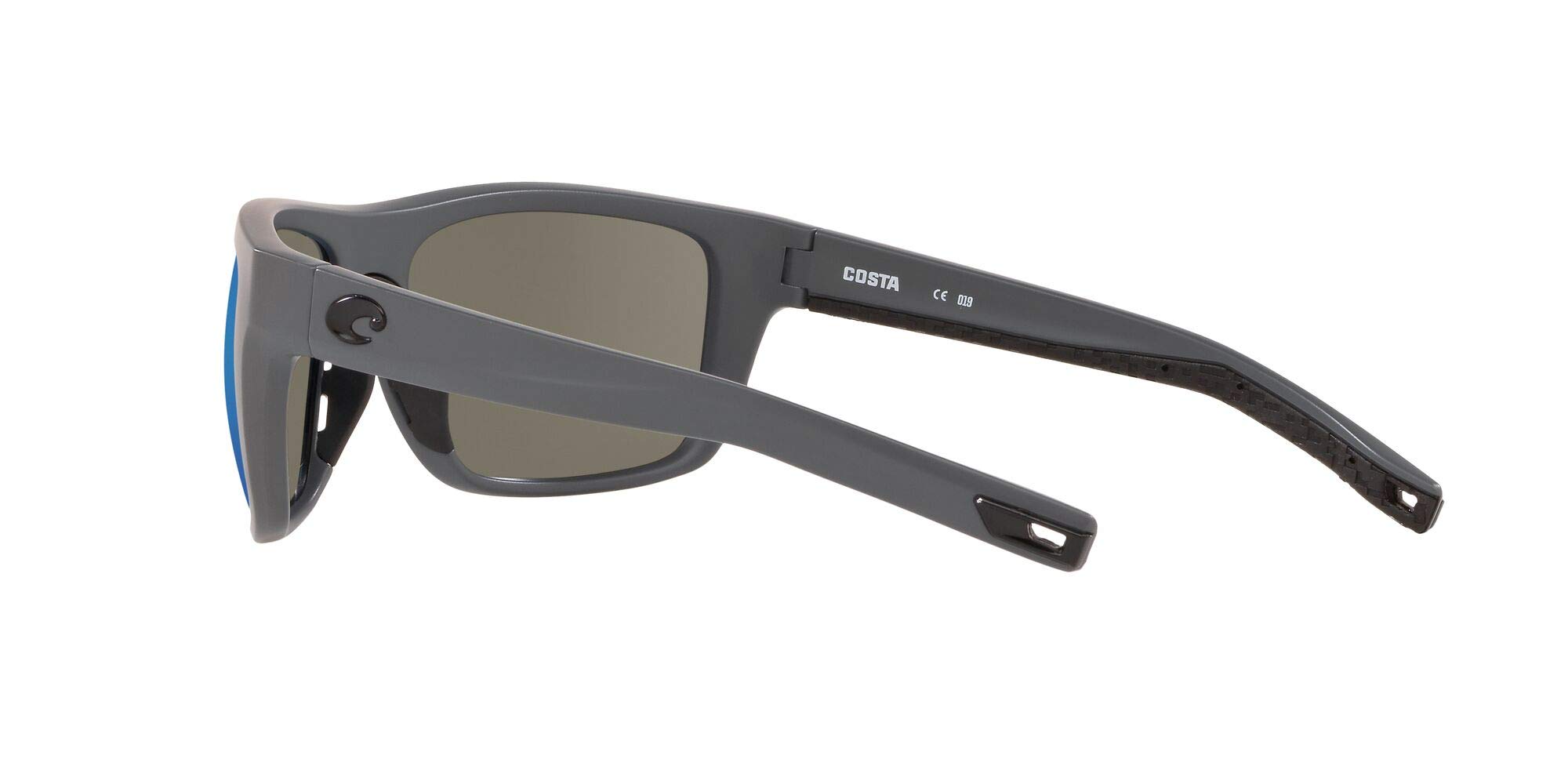 Costa Del Mar Mens Broadbill Square Sunglasses, Matte Grey/Blue Mirrored Polarized-580G, 61 mm