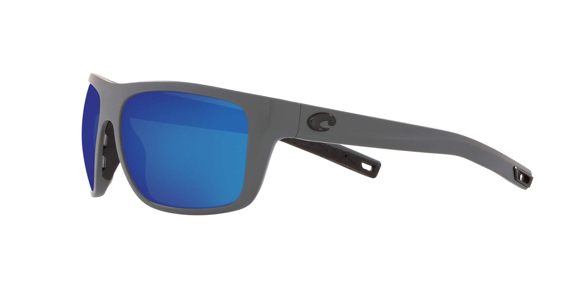 Costa Del Mar Mens Broadbill Square Sunglasses, Matte Grey/Blue Mirrored Polarized-580G, 61 mm