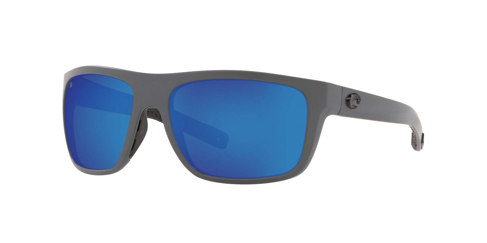 Costa Del Mar Mens Broadbill Square Sunglasses, Matte Grey/Blue Mirrored Polarized-580G, 61 mm