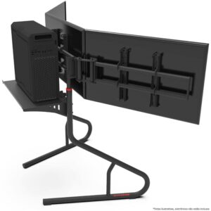 Extreme Sim Racing Triple Screen Tv Stand Add-on Upgrade With Back Tray - Fits almost all Sim Racing Rigs in the Market - Suitable for TV sizes up to 3 x 37"