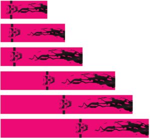 white water archery laminated pink blood trail & skull 1 arrow wraps 15 pc choose length width (9, 1)