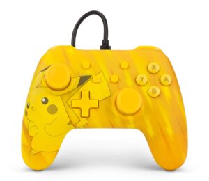 powera wired controller for nintendo switch - pokémon: pikachu static, gamepad, game controller, wired controller, officially licensed