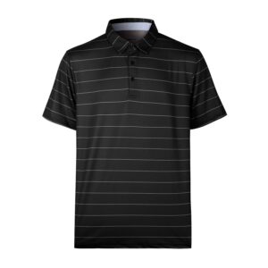 men's golf shirts dry fit short sleeve performance golf polo shirts(12140-black 3xl)